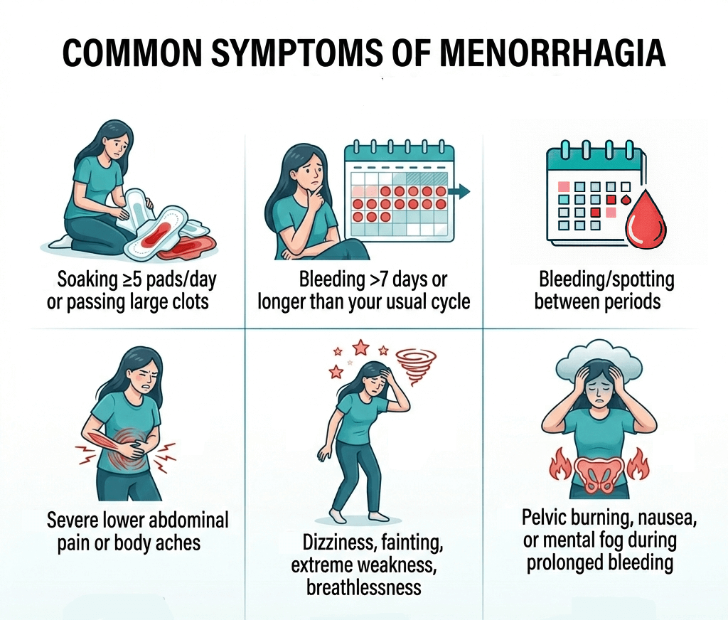Menorrhagia: Symptoms, Causes & What Is Heavy Menstrual Bleeding